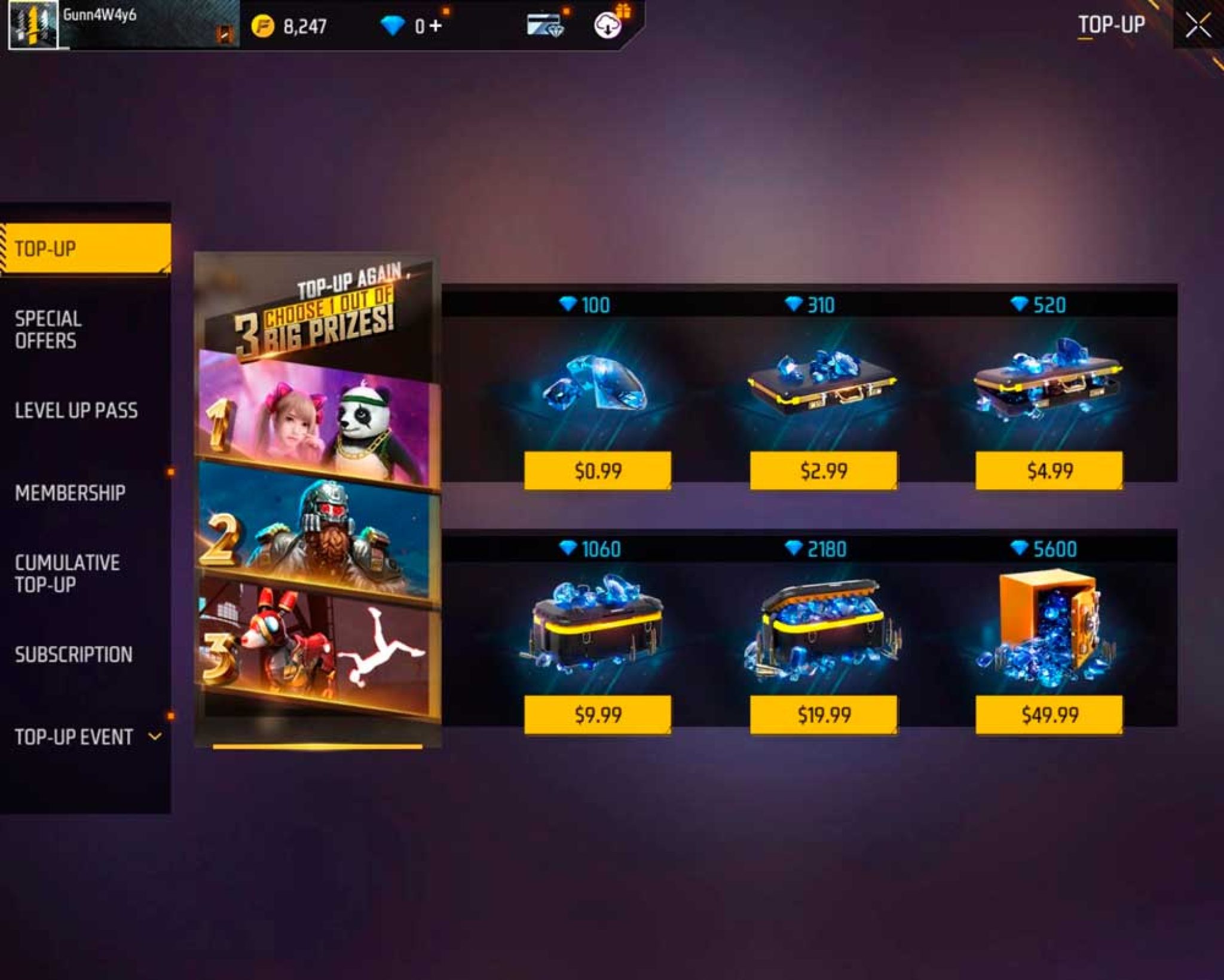 ダイヤモンドを贈ったり、Free Fire で友達に送ったりしましょう ️