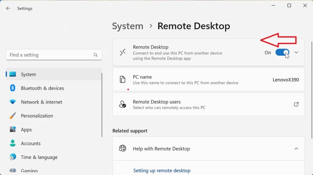 How to disable remote desktop in Windows 11