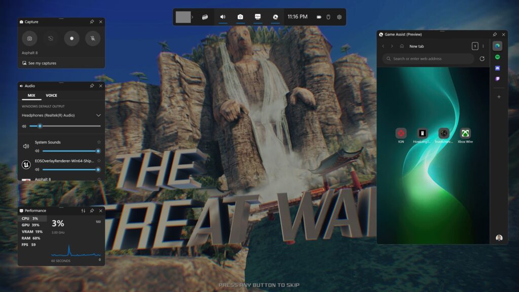 Activa y configura Microsoft Edge Game Assist en Windows 11
