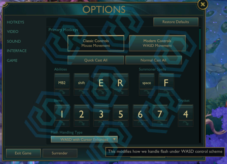 Will it be possible to play with WASD controls in League of Legends?