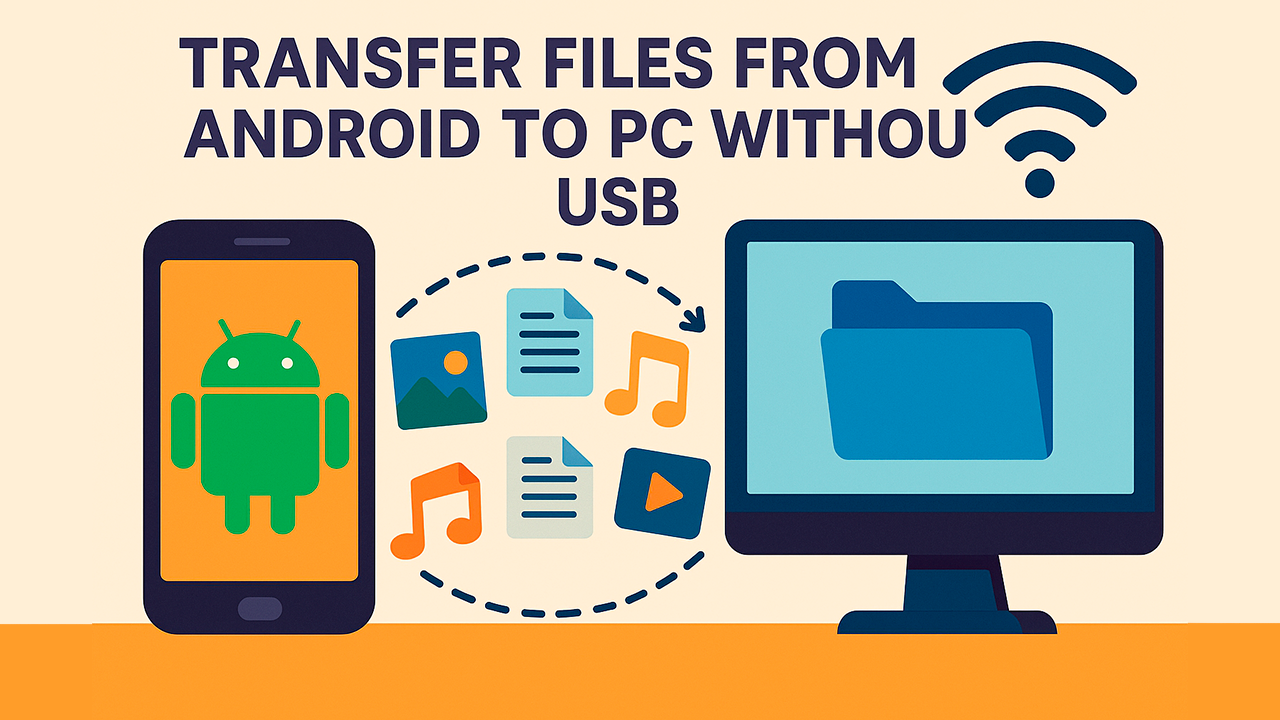 How to transfer files from Android to PC without using USB cables