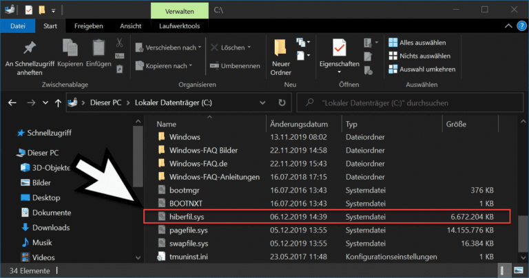 What is the hiberfil.sys file and what is it used for in Windows 11?