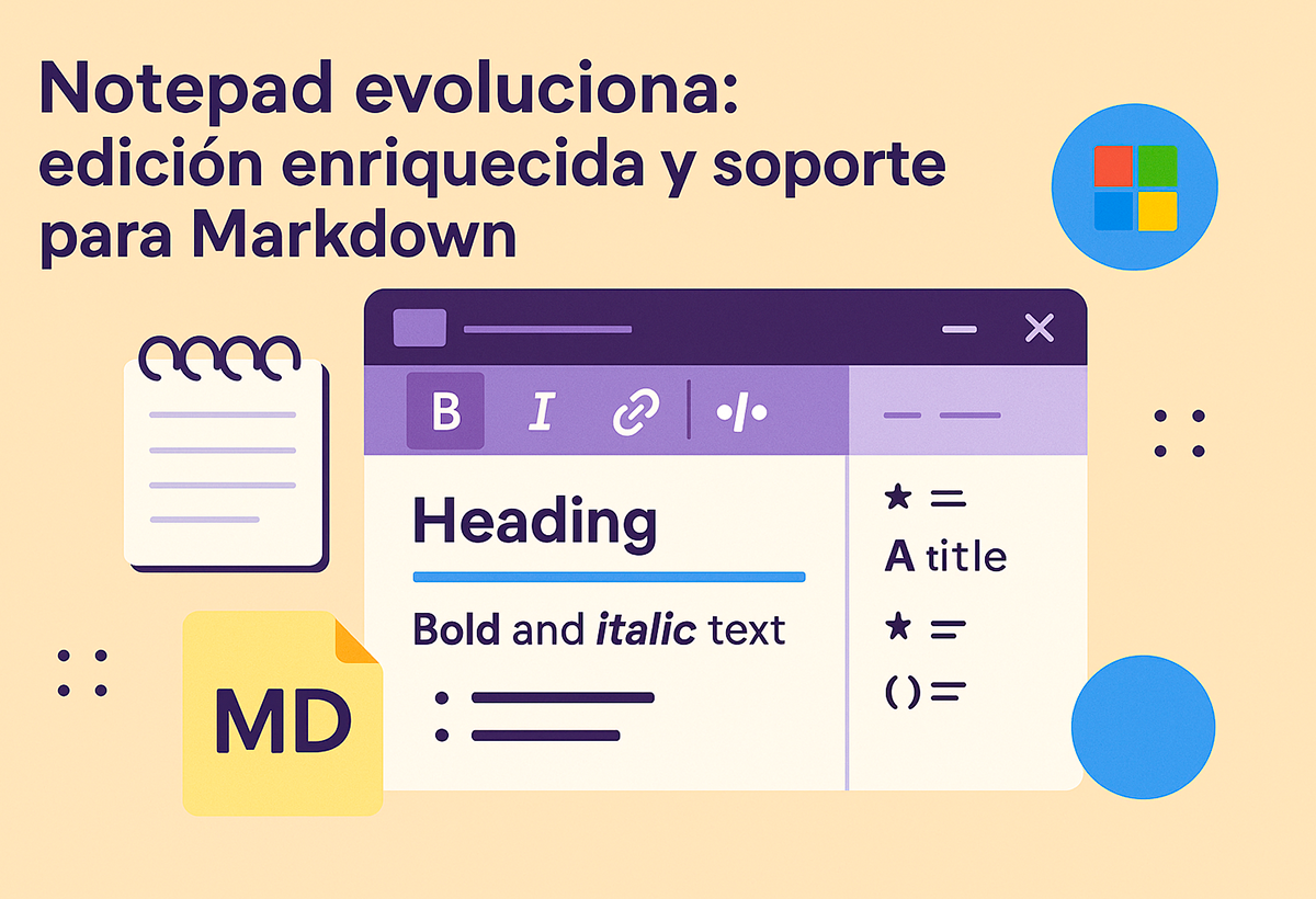 Nuevos formatos de texto y Markdown en Notepad