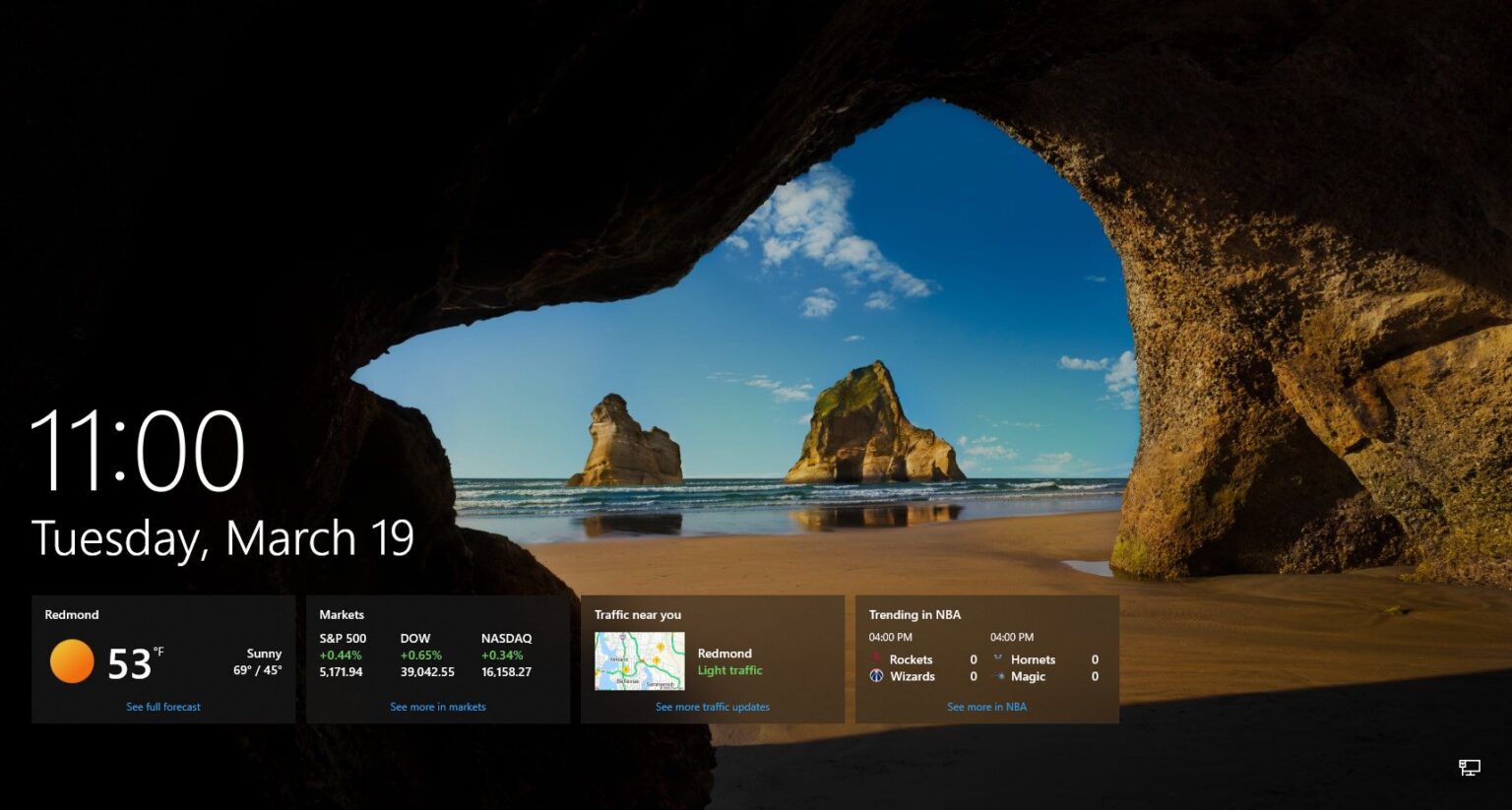 Nieuwe widgets op het vergrendelscherm van Windows 11