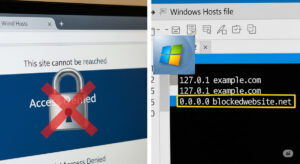 How to block access to specific websites from the Windows hosts file