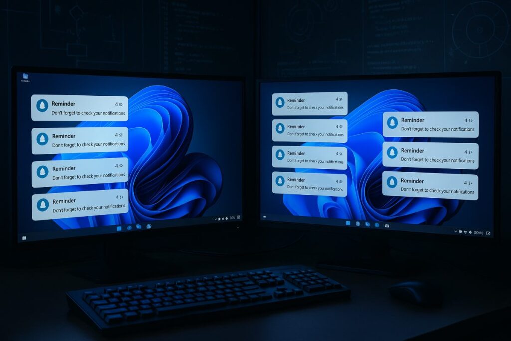 Cómo desactivar las notificaciones duplicadas en varios monitores en Windows 11