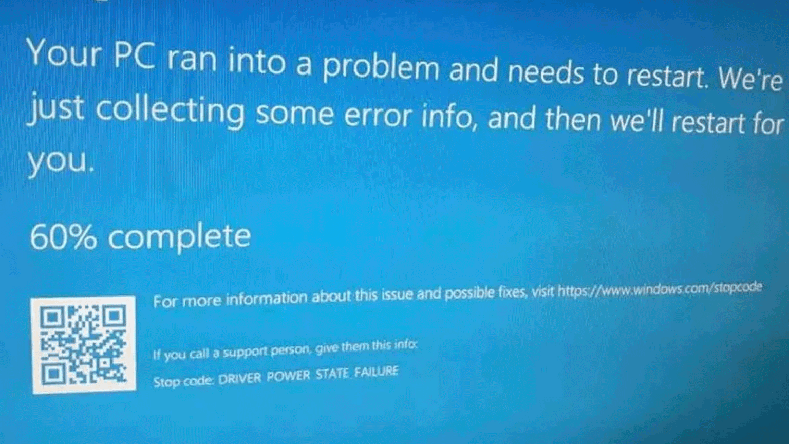 DRIVER_POWER_STATE_FAILURE: Causes and definitive solutions