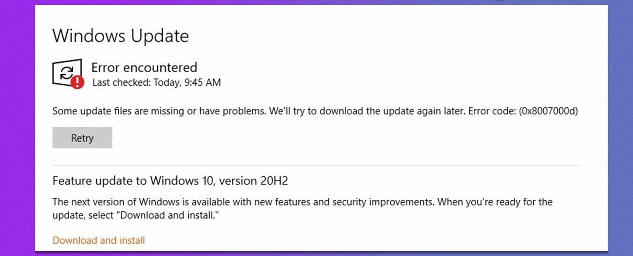 Iphutha le-Windows 0x8007000d: Izimbangela Nezixazululo
