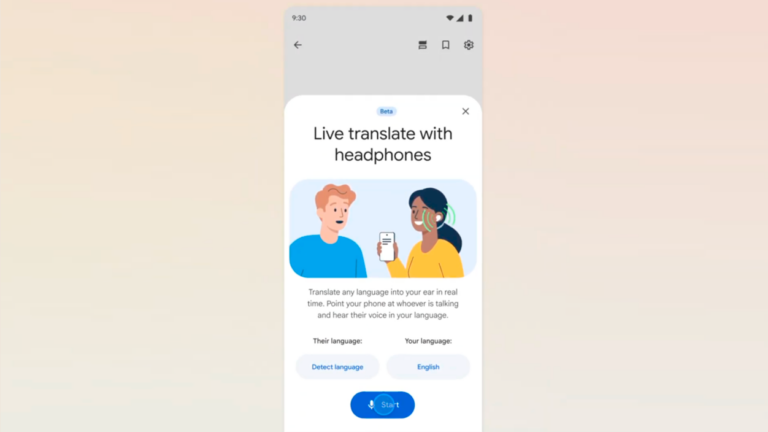 Beginilah cara Google Translate menerjemahkan dengan headphone.