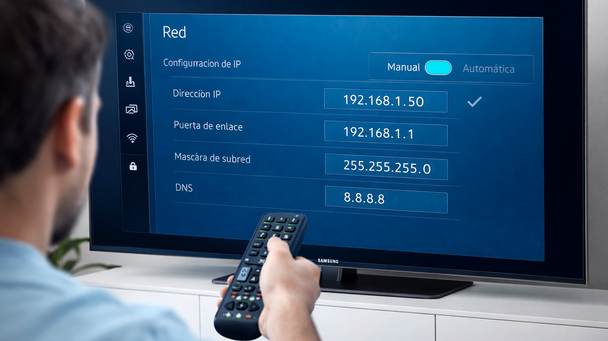 Conectar TV Samsung con IP manual y configurar internet