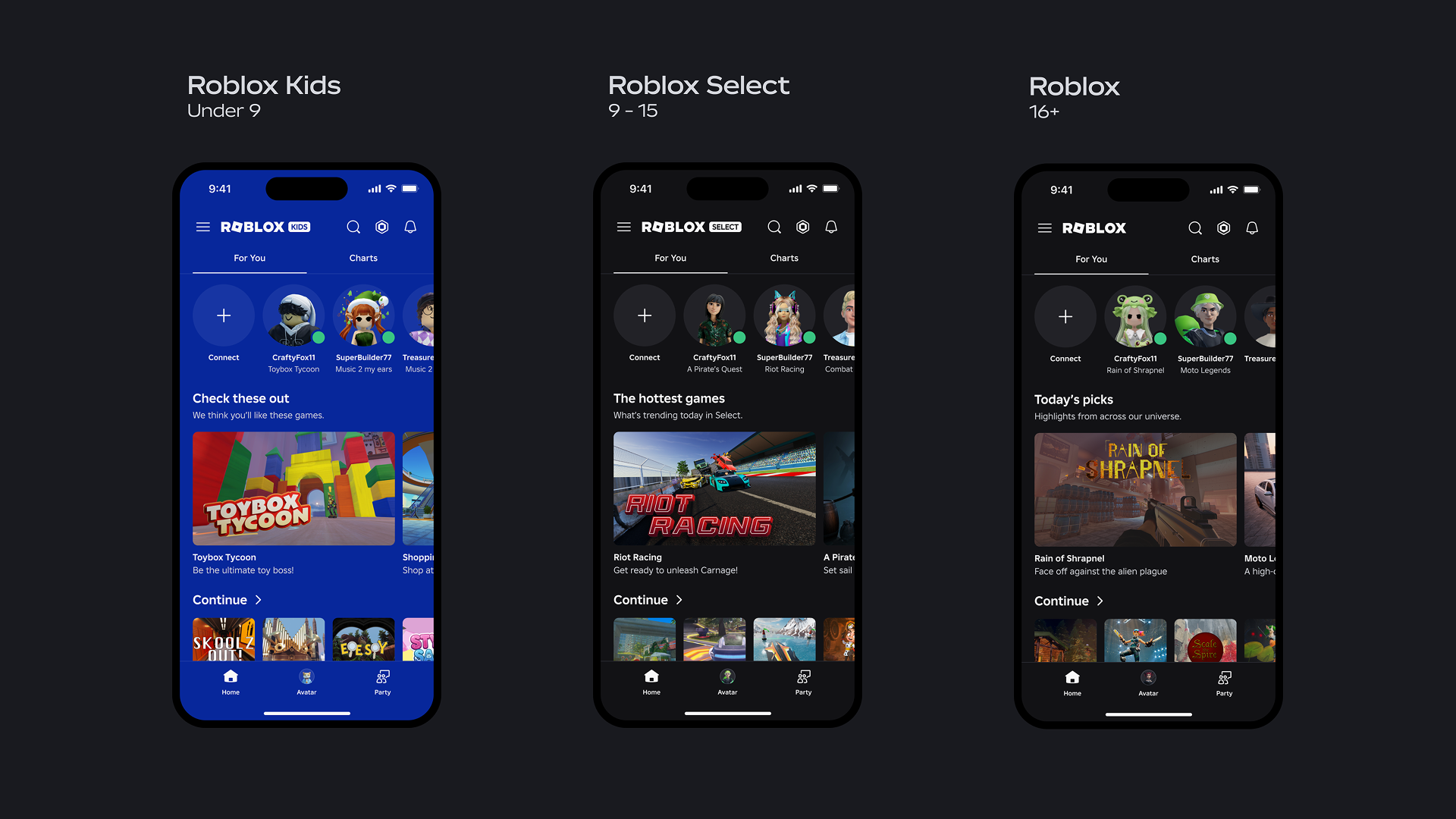 Estas são as diferenças entre Roblox Kids e Roblox Select.